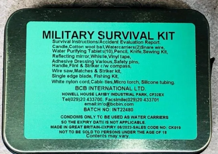 Military Survival Kit - Issue survival kit as used by Royal Marines and SAS