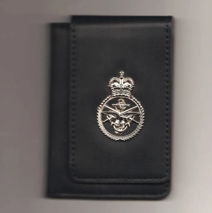 UK Armed Forces MOD90 ID Card Holder - Black Leather Wallet