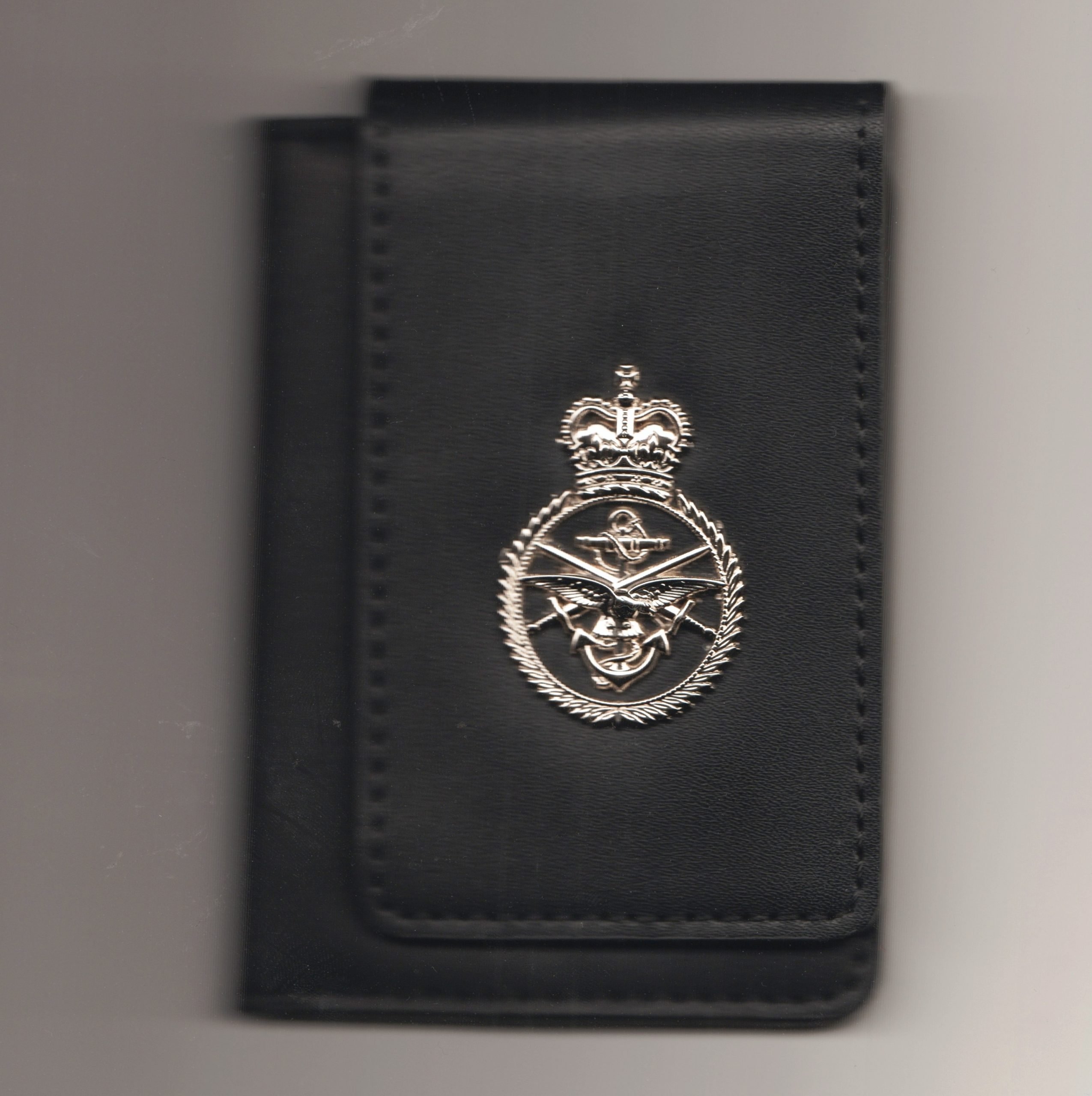 UK Armed Forces MOD90 ID Card Holder - Black Leather Wallet