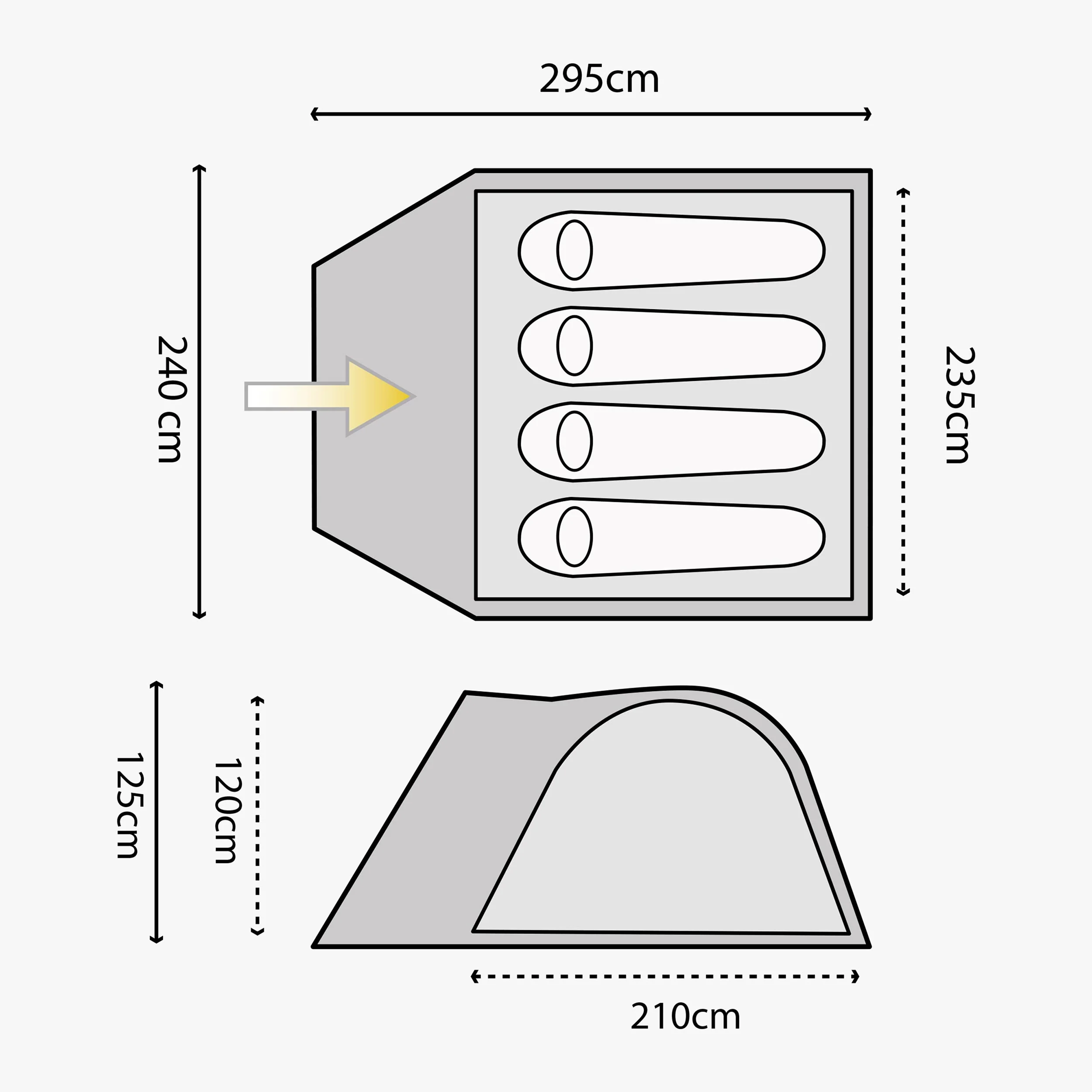 Highlander Juniper 4 Man Dome Tent - Kitpimp UK